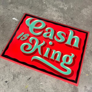 Cash is King Sign - Etsy