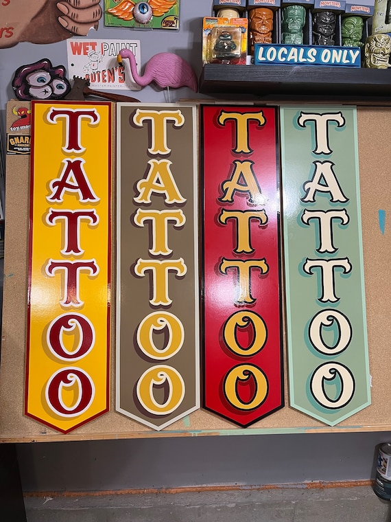 Vintage Hand Painted Tattoo Signs