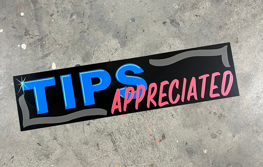 Tips Appreciated Sign - Etsy