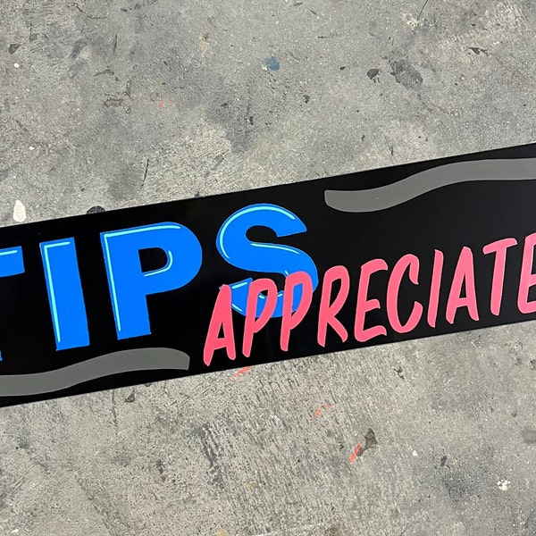 Tips Appreciated Sign - Etsy