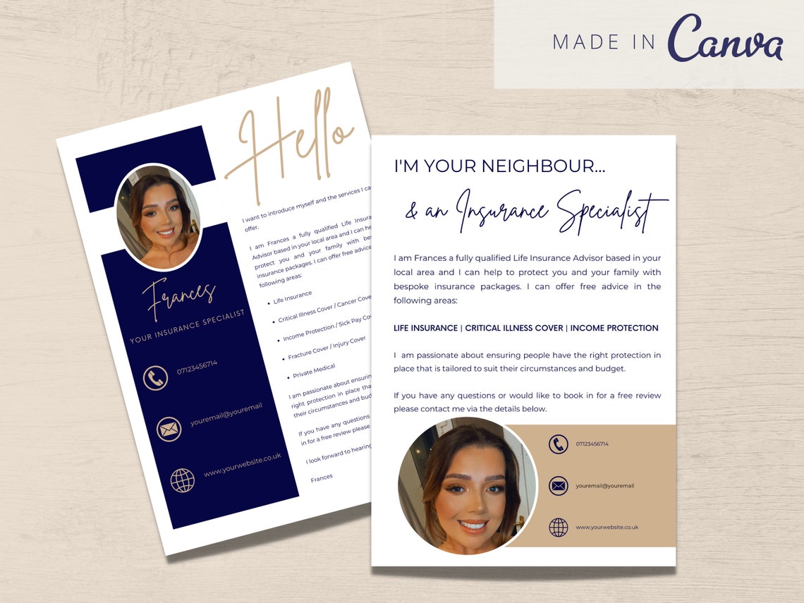 2 New Insurance Agent Introduction Flyer Social Media Flyer Template ...