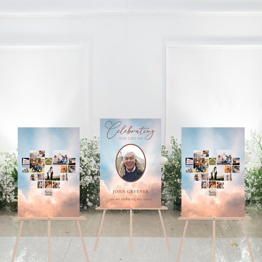 Funeral Sign in Loving Memory Sign Funeral Template Memorial Photo ...