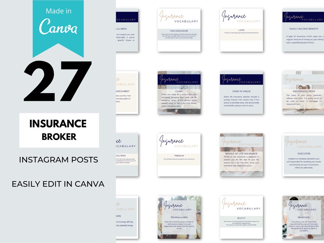 Social Media Posting Templates for Insurance Agent Instagram Post ...