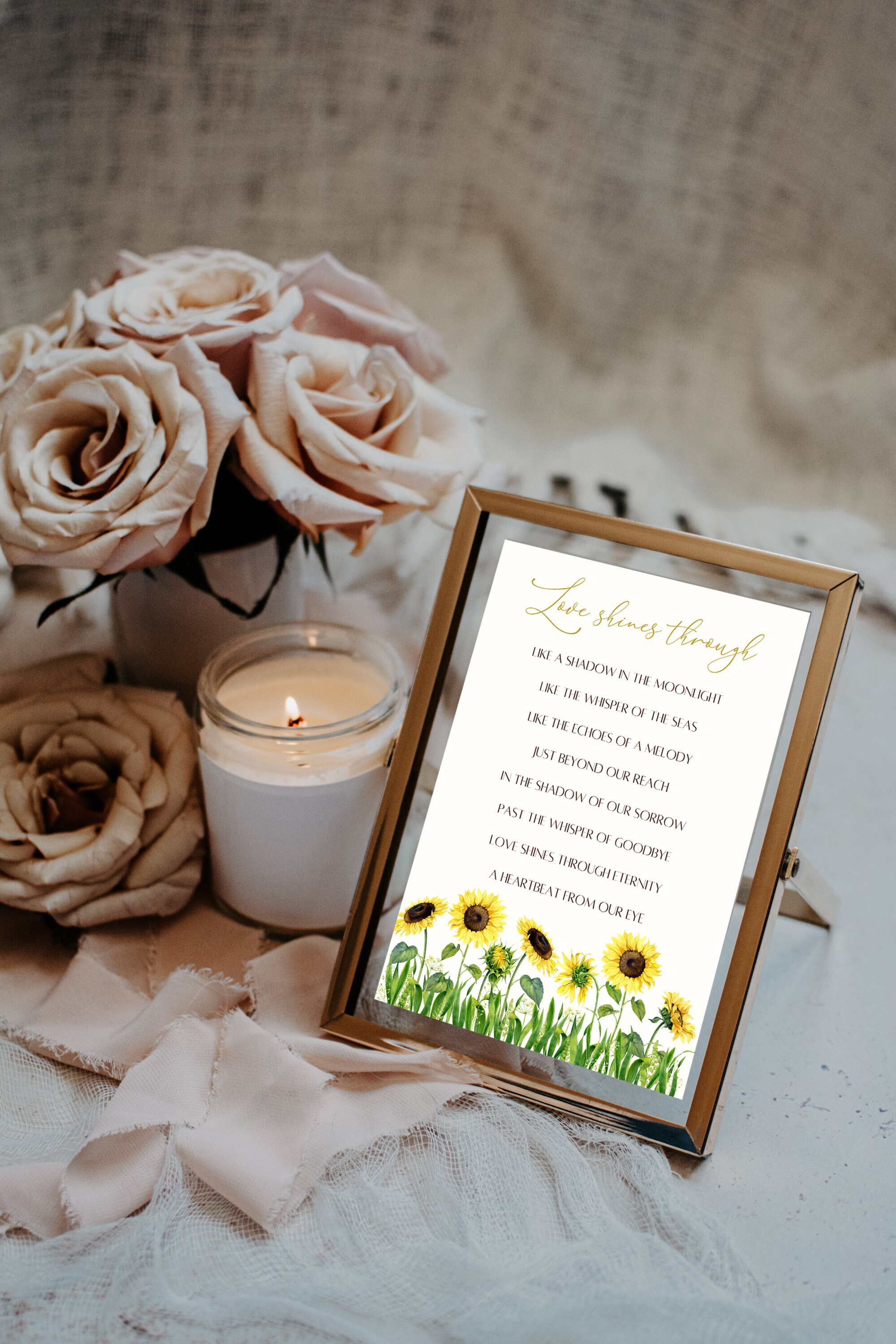 Sunflower Funeral Poem Ready to Print, Celebration of Life, Memorial ...