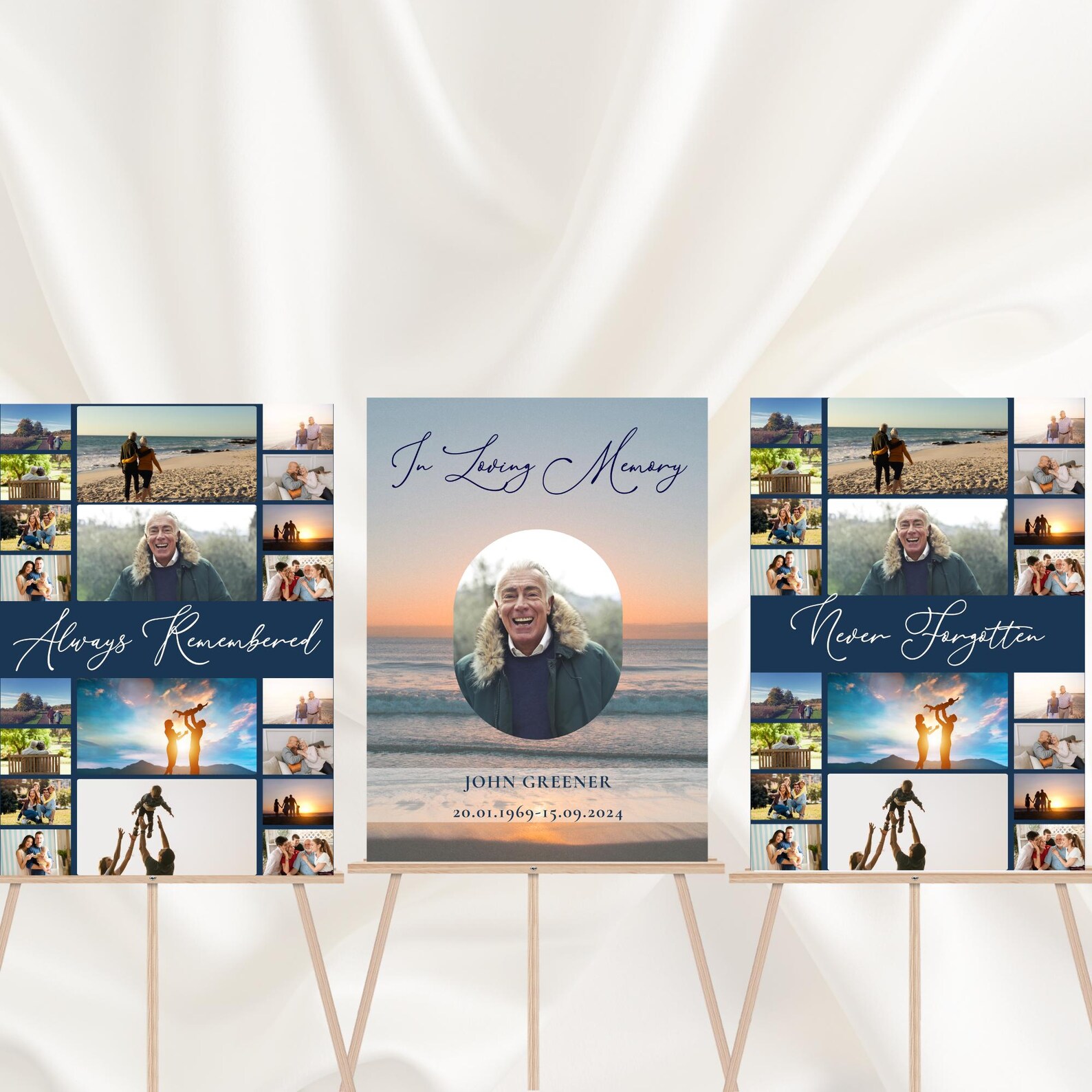 Memorial Funeral Welcome Sign Beach Funeral Poster Photo Collage ...