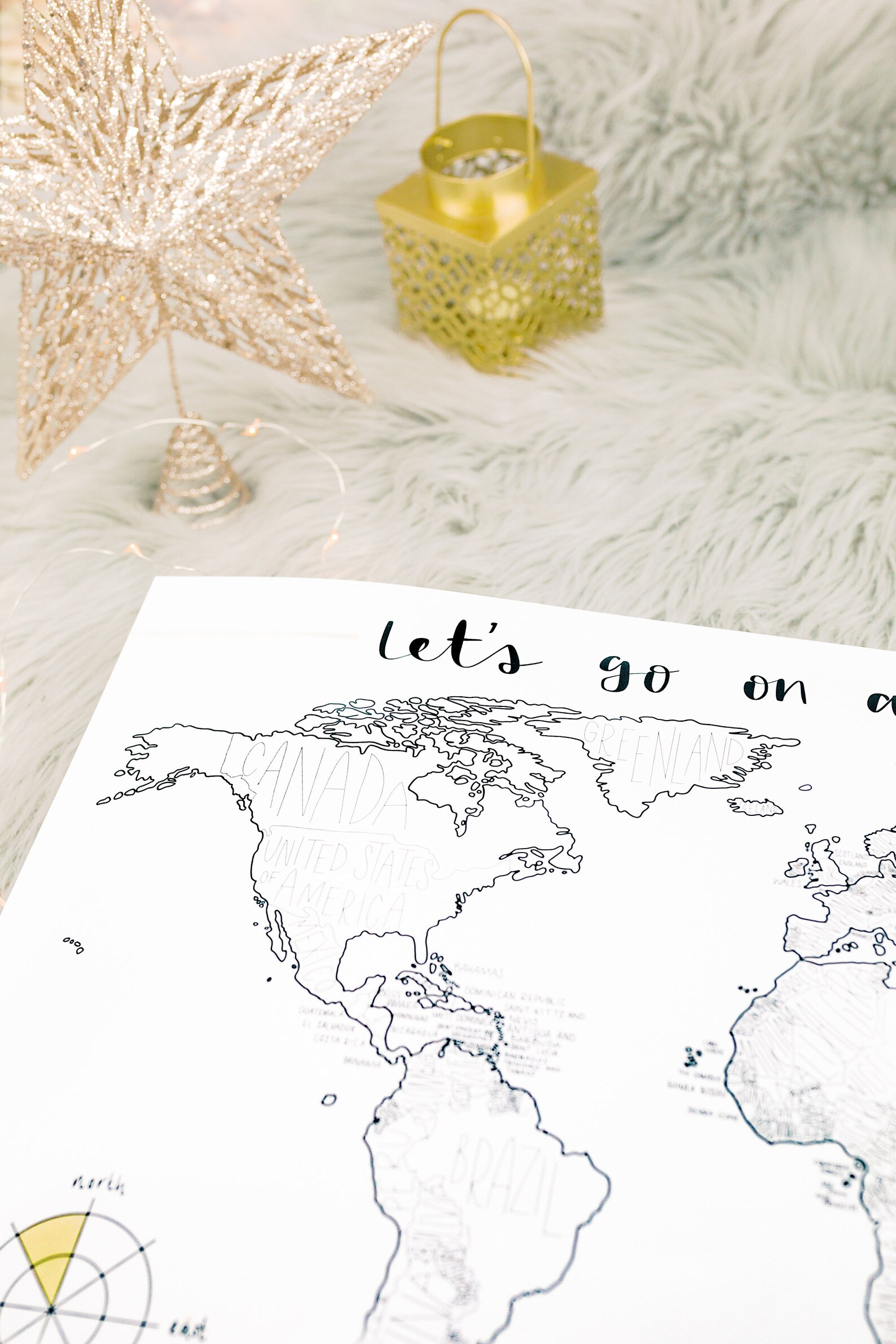 Mapa mundial con países con letras a mano. Planificador de - Etsy España