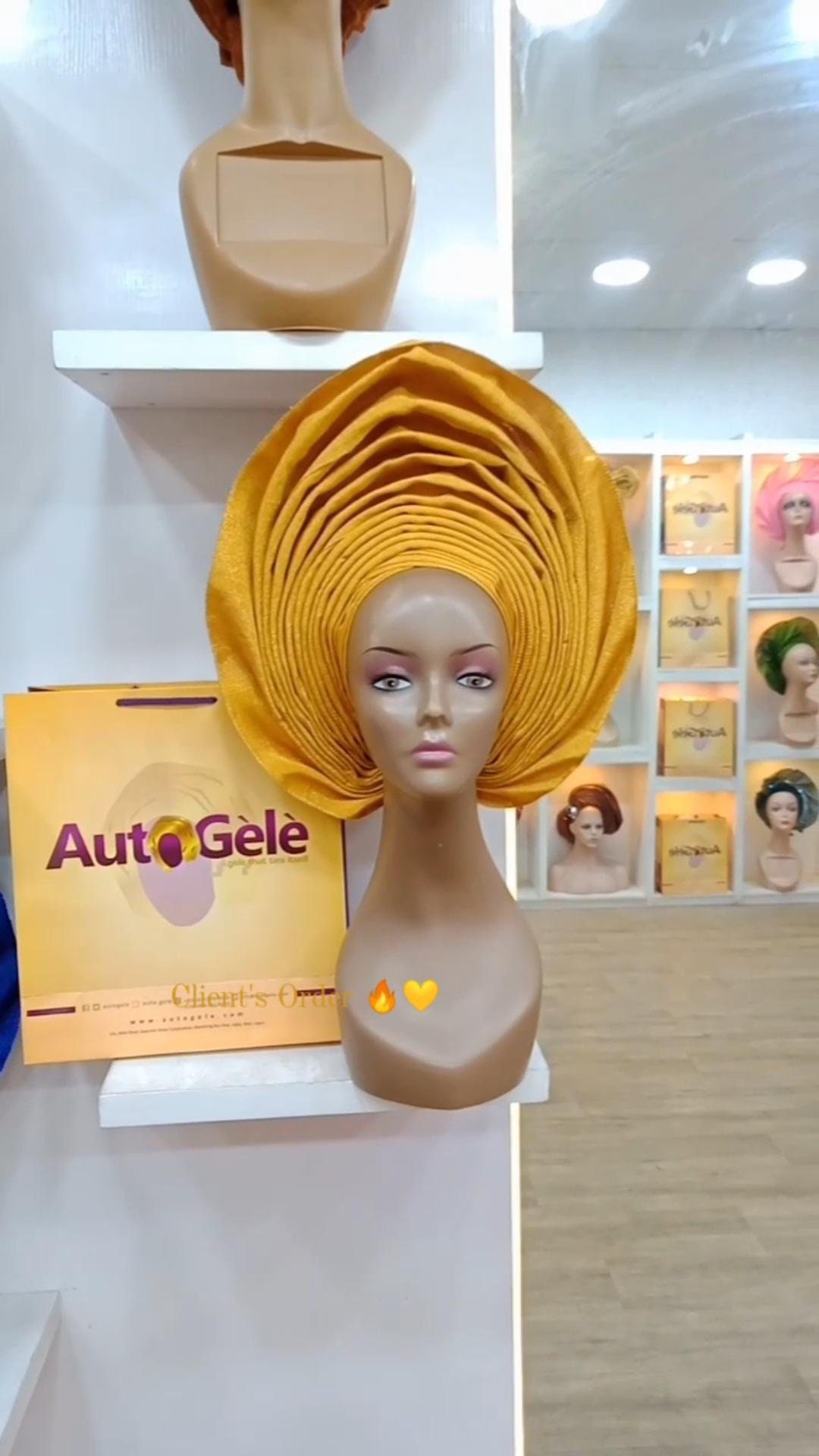 Bridal Magnolia Aso Oke Autogele Ready Made Pretied Gele Bridal Gele ...