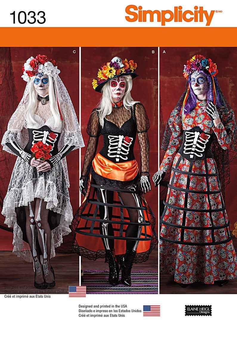 Simplicity 1033 R5 & H5 Sizes 6-22 Day of the Dead Dia De Los Muertos ...