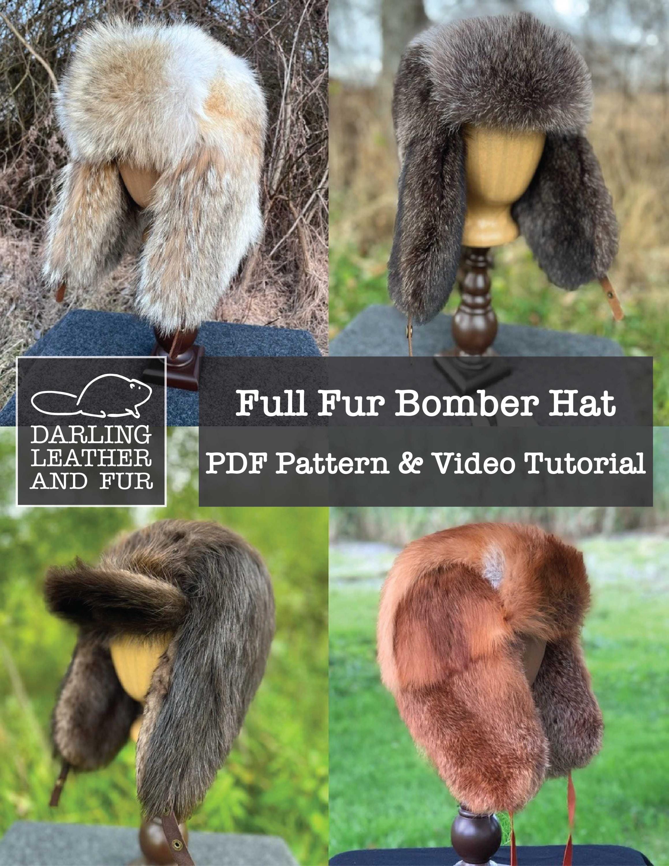 PDF Full Fur Bomber Hat Pattern & Video Tutorial - Etsy