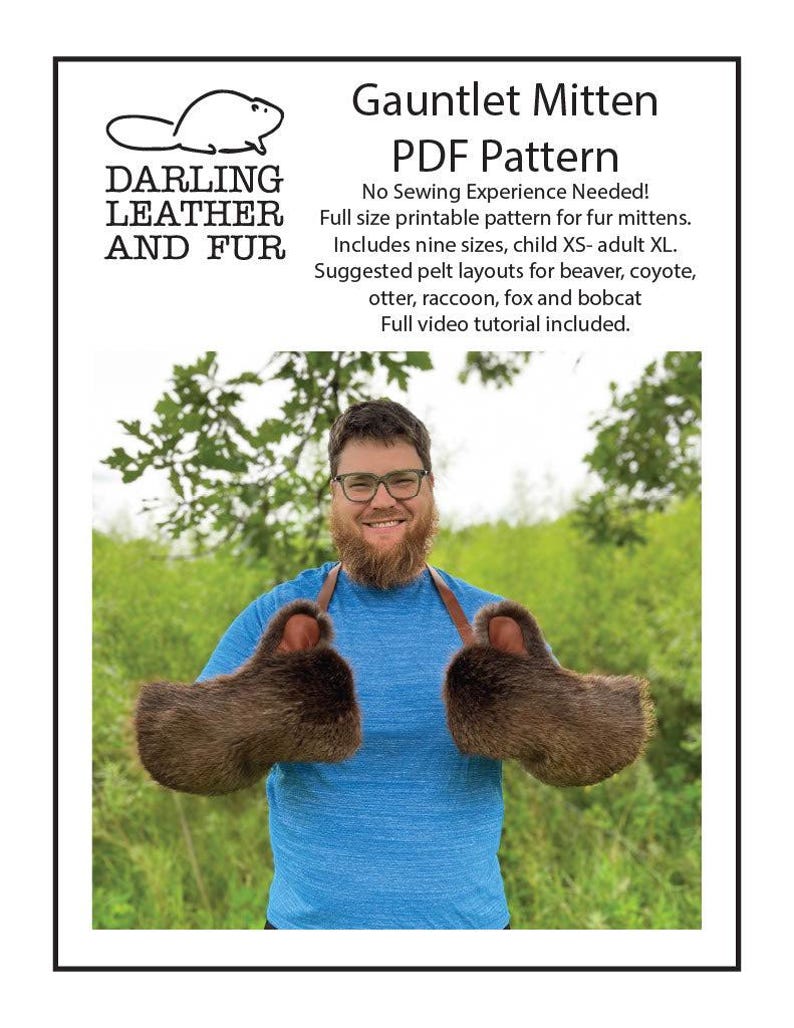 PDF Fur Gauntlet Mitten Pattern and Video Tutorial - Etsy