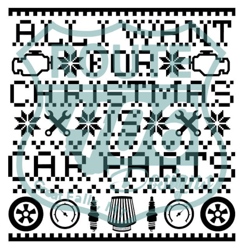Ugly Sweater "all I Want for Christmas is Car Parts" SVG & Studio.3 ...