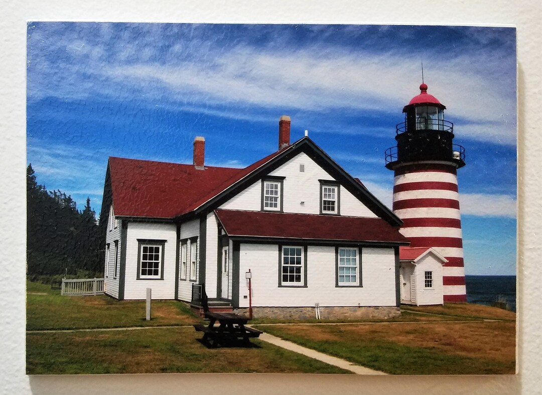 West Quoddy Head Lighthouse on Canvas - Etsy