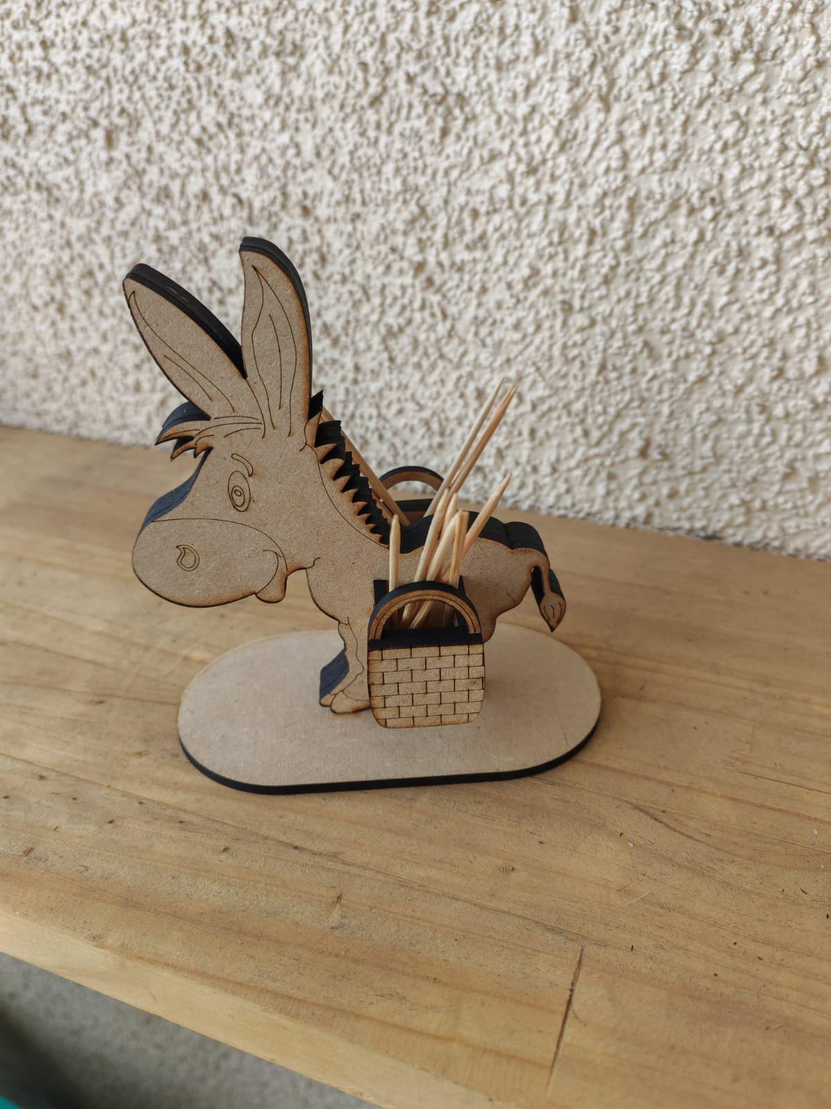 Wooden Donkey Toothpick Holder, Laser Cut Files, Mini Wooden Toothpick ...