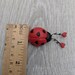Cherry Red and Black Resin Ladybug with Heart Spots and | Etsy