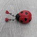 Cherry Red and Black Resin Ladybug with Heart Spots and | Etsy