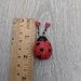 Cherry Red and Black Resin Ladybug with Heart Spots and | Etsy
