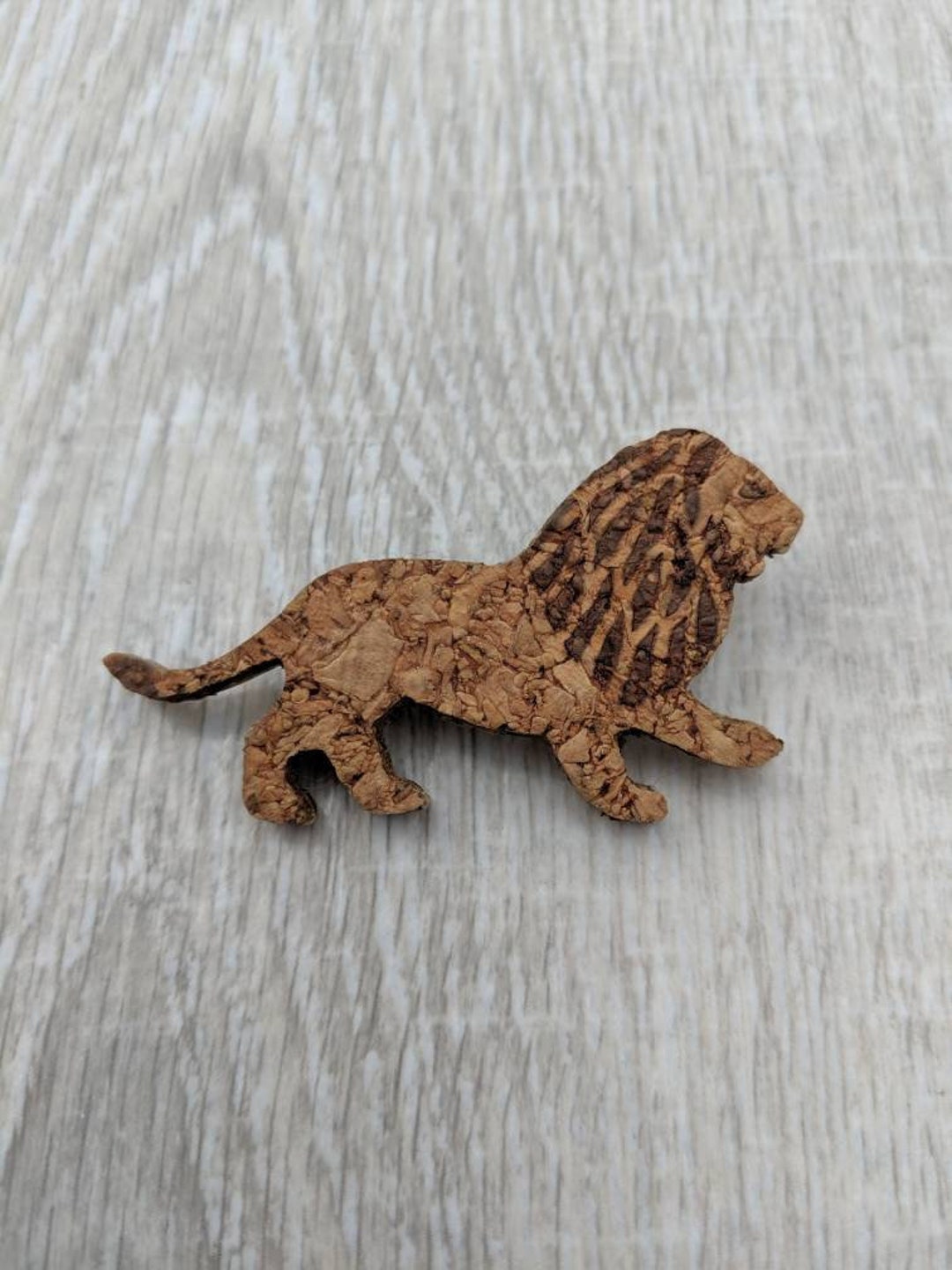Natural Unfinished Cork Lion Brooch - Etsy
