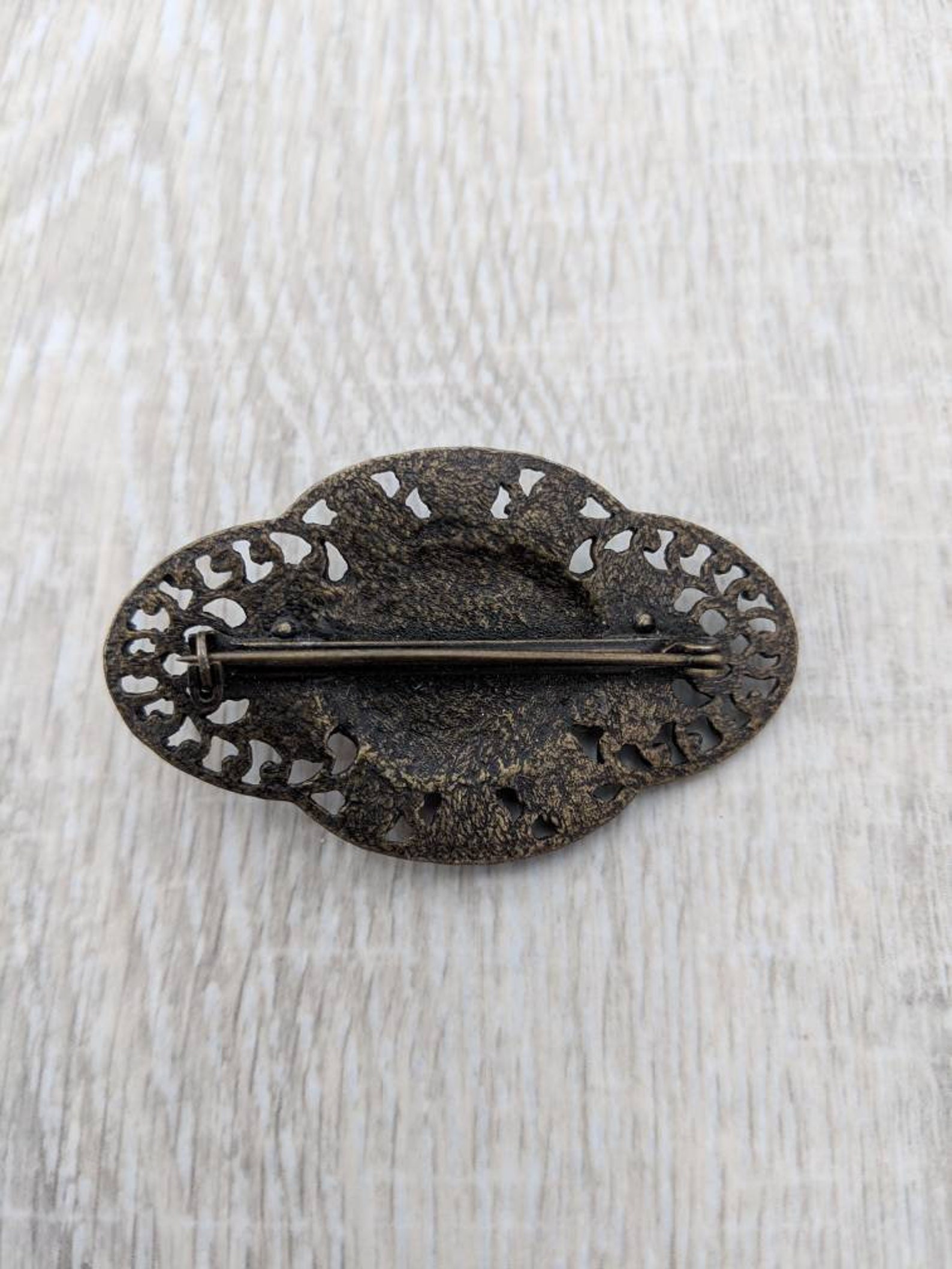 Antiqued Filigree Shield With Faceted Pink Rhinestone Center - Etsy