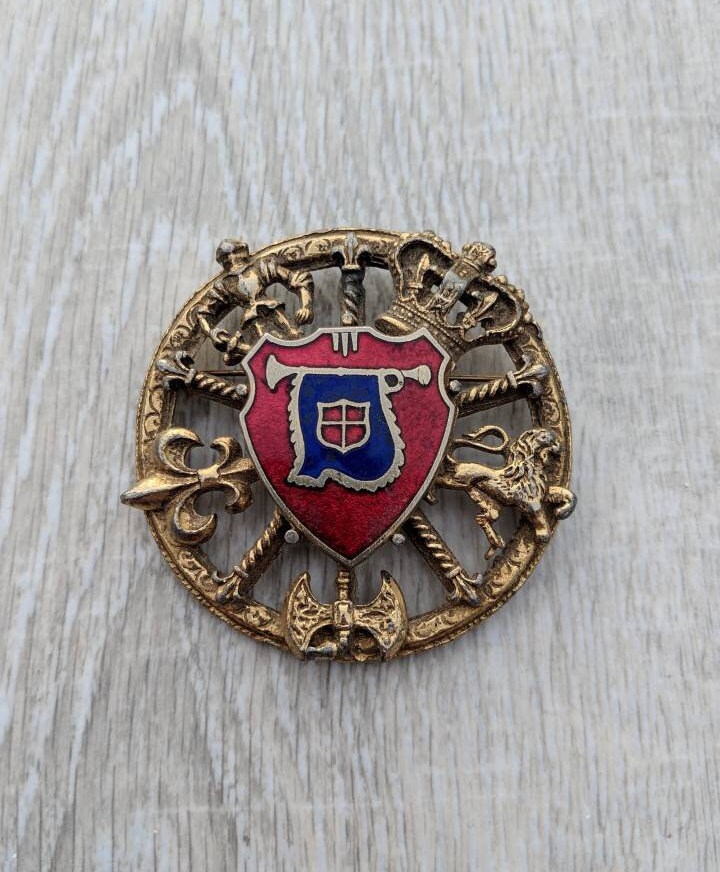 Red and Blue Enamel and Gold Tone Heraldic Coat of Arms Shield | Etsy
