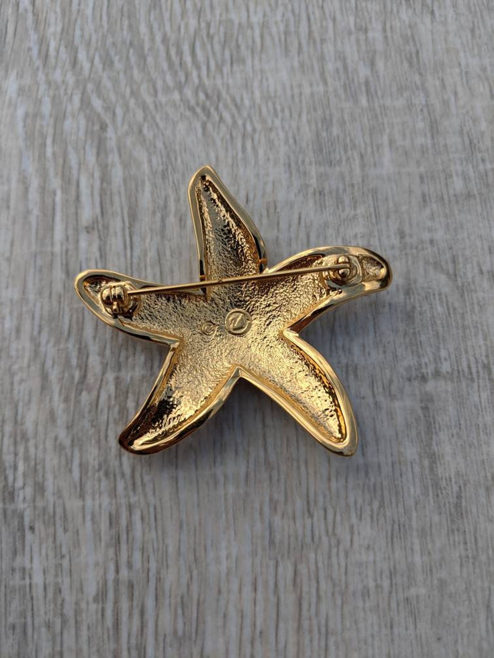 Swarovski Swan Logo Clear Crystal and Textured Gold Plated Metal Three ...