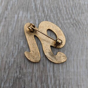 18K Gold Plated Cursive Lowercase Letter N Initial Monogram - Etsy