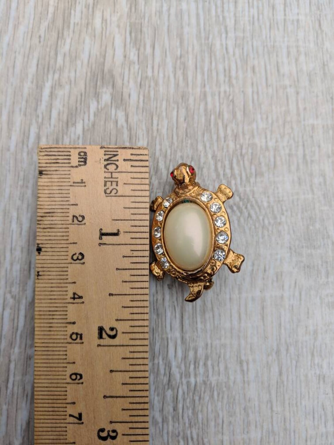 Rhinestone and Pearly Cabochon Turtle Brooch - Etsy