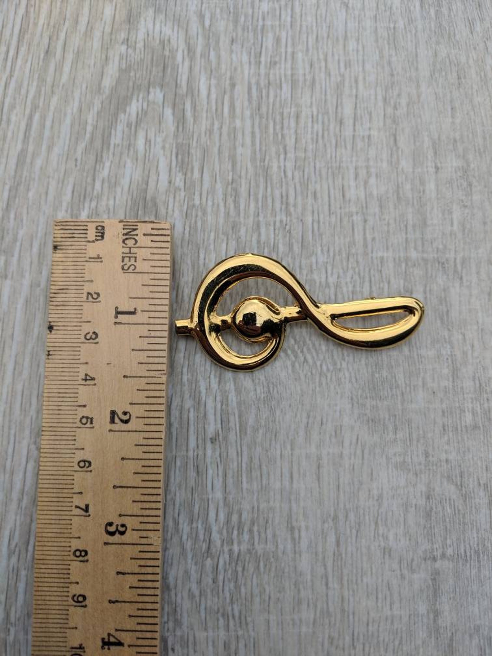Warm Gold Tone Treble Clef Music Brooch - Etsy