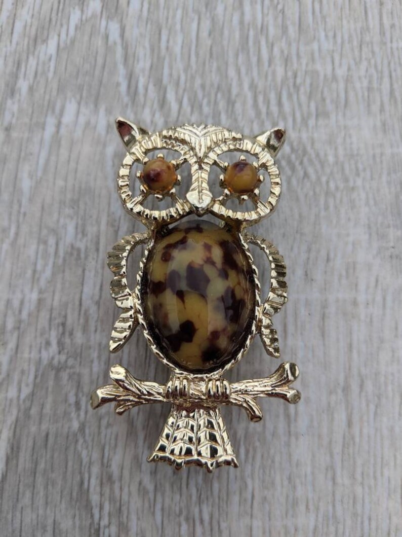 1960s Gerry's Tortoise Shell Colored Cabochon and Gold - Etsy