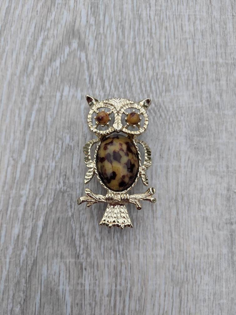 1960s Gerry's Tortoise Shell Colored Cabochon and Gold | Etsy