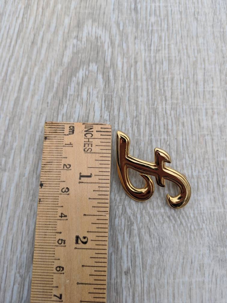 18K Gold Plated Cursive Capital Letter F Initial Monogram | Etsy