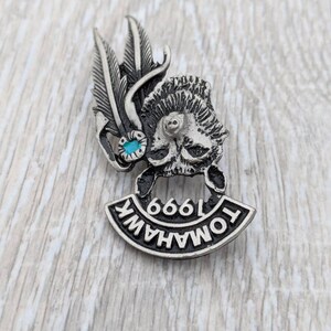 Lady Hawk 1999 Tomahawk Motorcycle Rally and Ride Pewter and Turquoise ...
