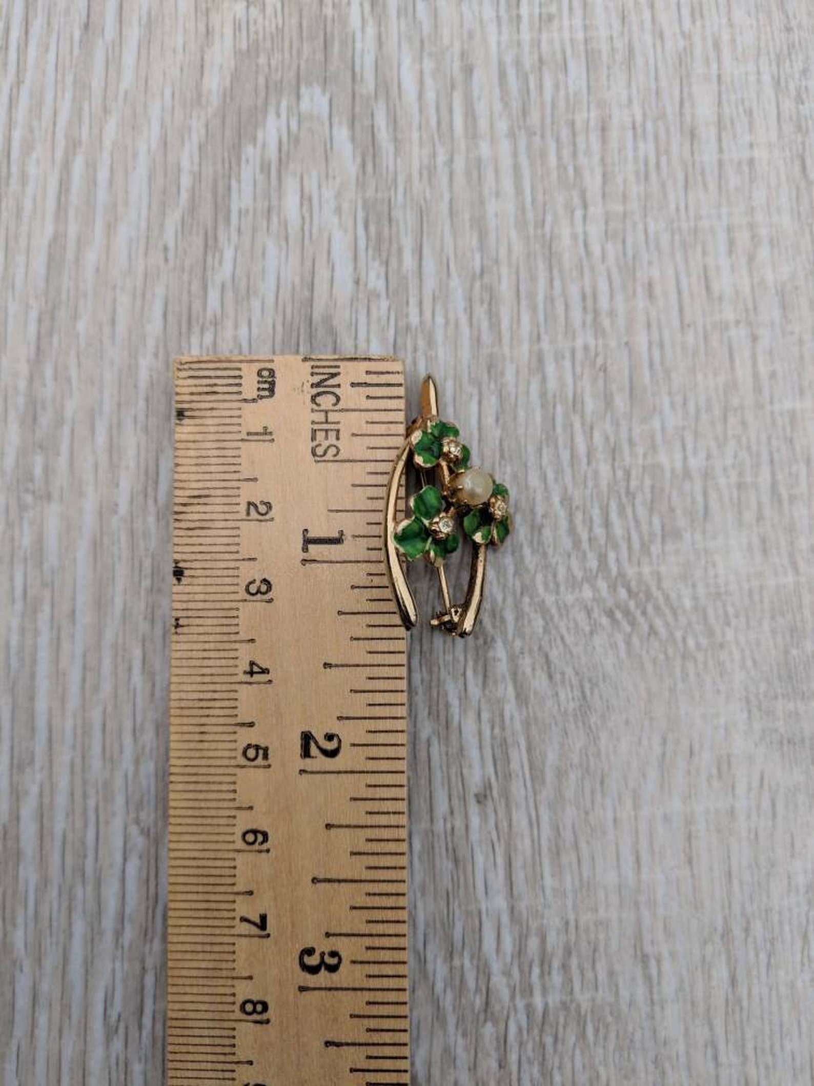 Gold Tone Wishbone With Enamel and Rhinestone Sharmrocks and - Etsy