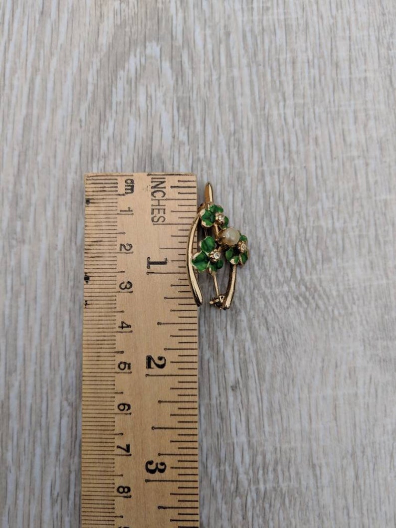 Gold Tone Wishbone With Enamel and Rhinestone Sharmrocks and - Etsy