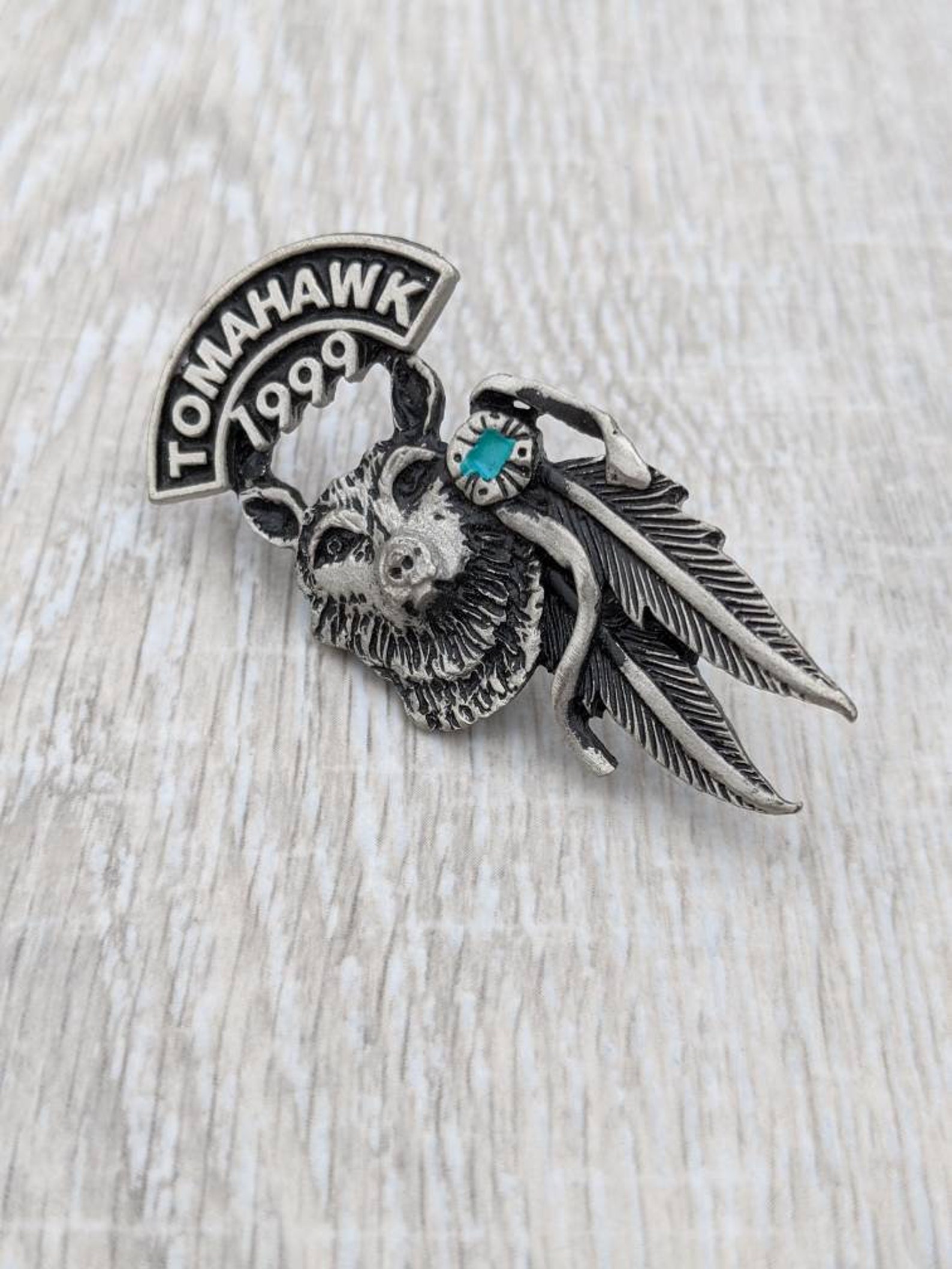 Lady Hawk 1999 Tomahawk Motorcycle Rally and Ride Pewter and Turquoise ...