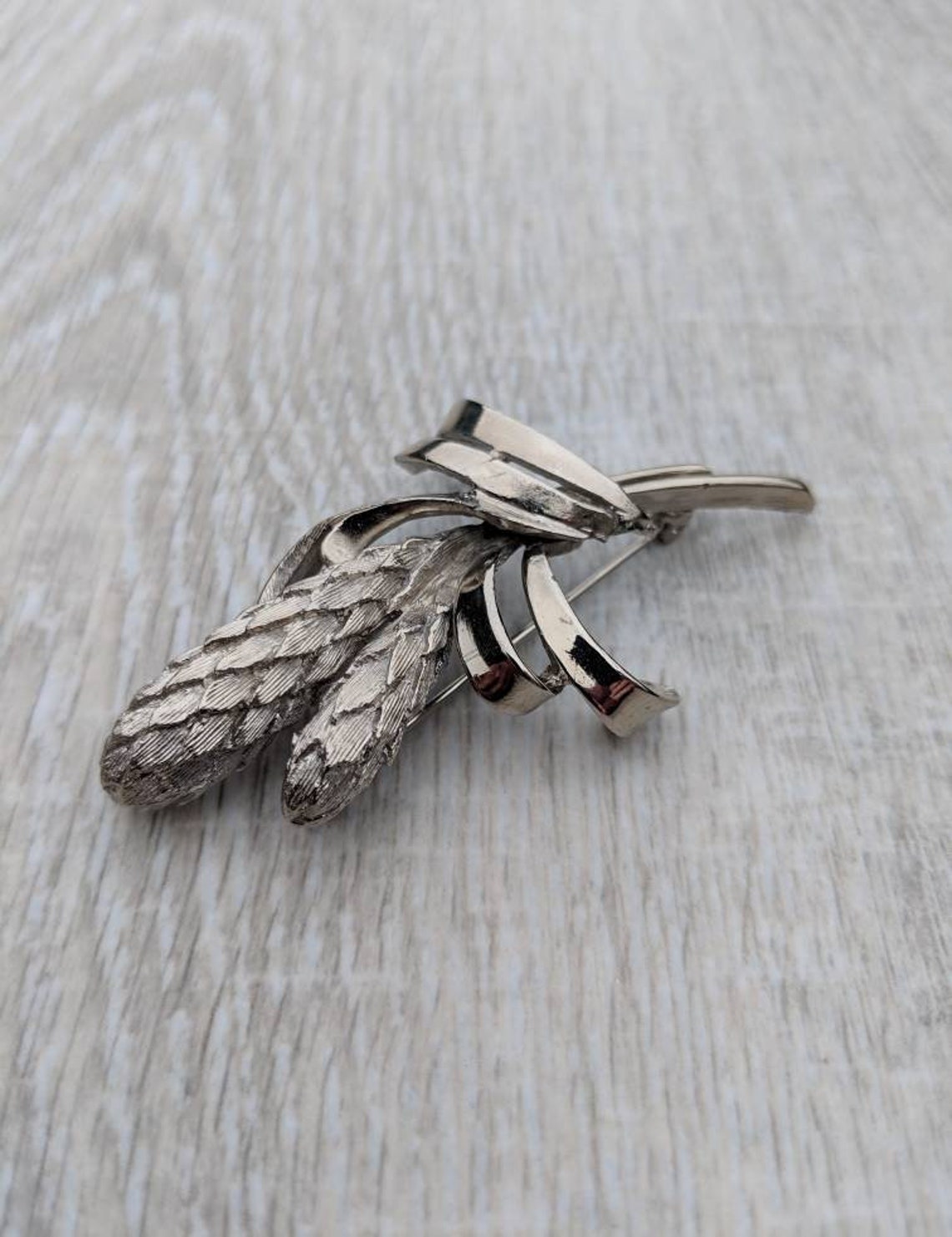 Pastelli Matte and Glossy Finish Silver Tone Hyacinth Brooch | Etsy