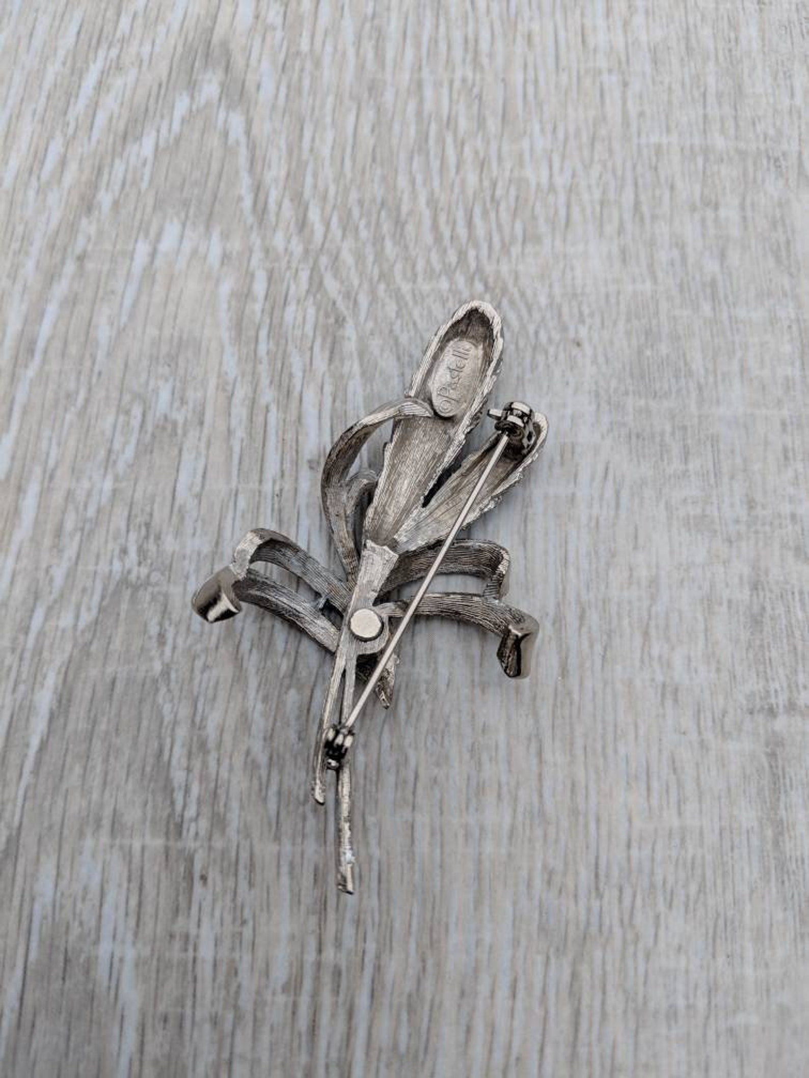 Pastelli Matte and Glossy Finish Silver Tone Hyacinth Brooch | Etsy