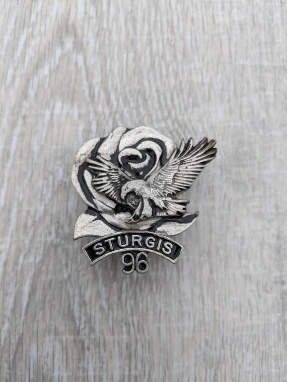 1996 Sturgis Motorcycle Rally Pewter and Black Enamel Rose and - Etsy