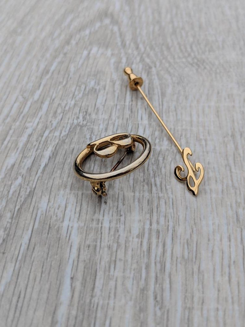 Set of Gold Tone Letter B Monogram Initial Brooch and Monet - Etsy