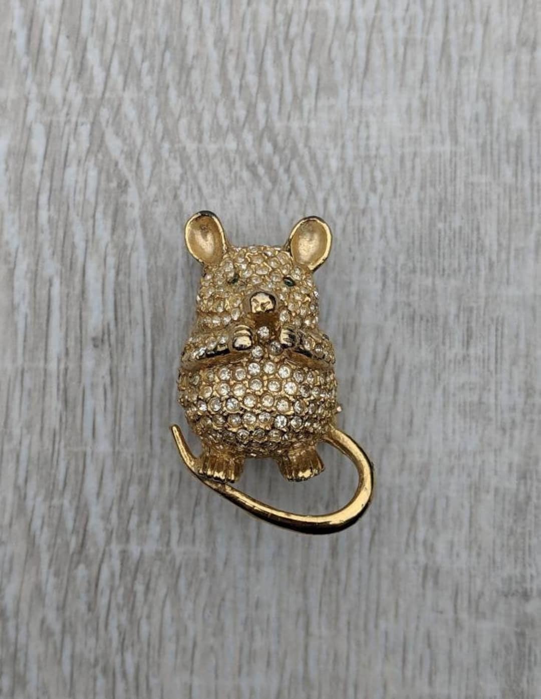 Sphinx Rhinestone Encrusted Three Dimensional Gold Tone Mouse - Etsy