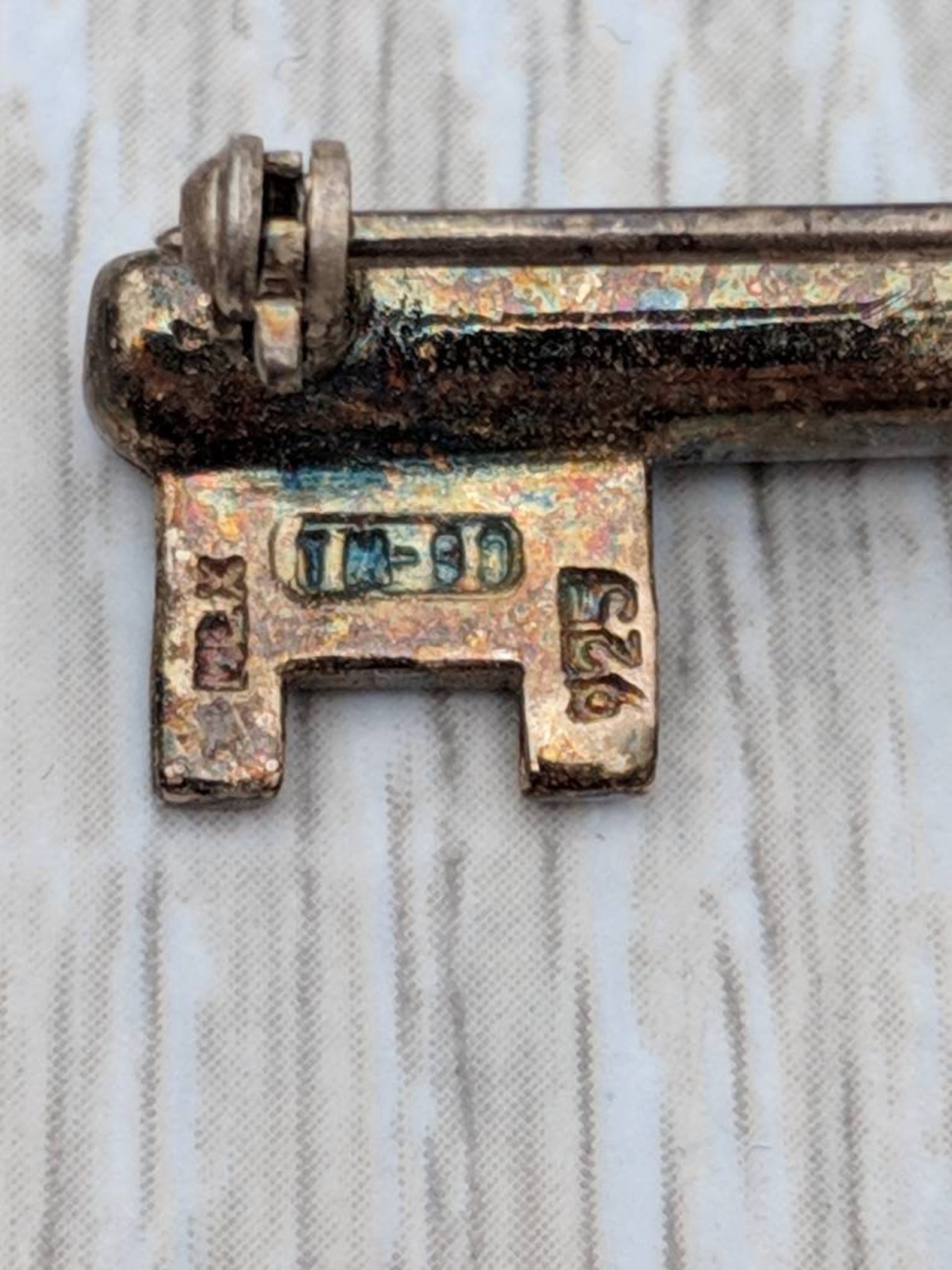 Mexico Sterling Silver Skeleton Key Brooch - Etsy