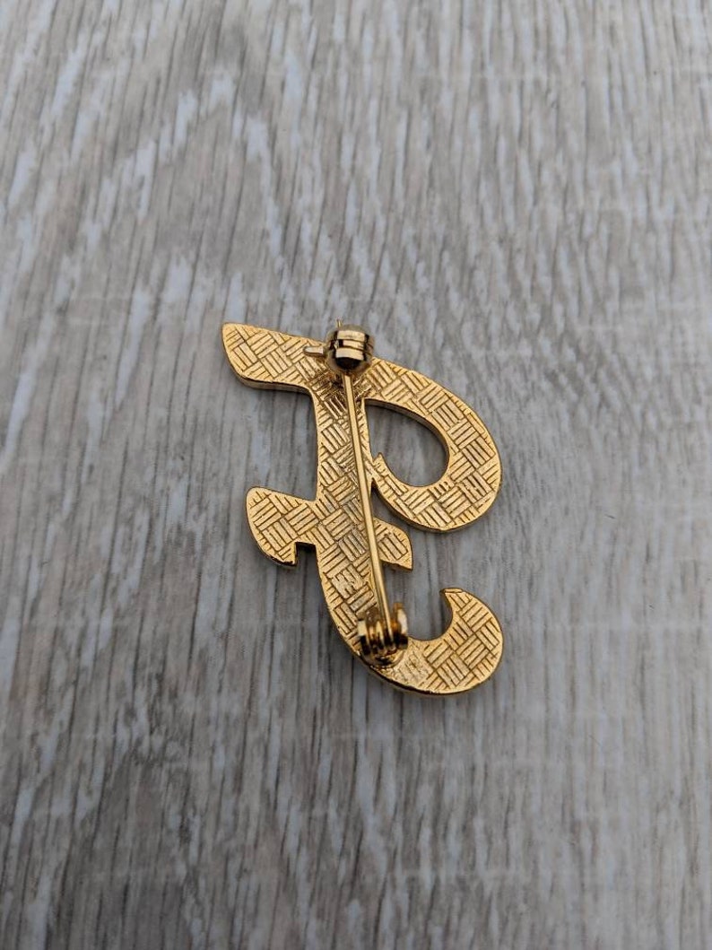 18K Gold Plated Cursive Capital Letter F Initial Monogram | Etsy