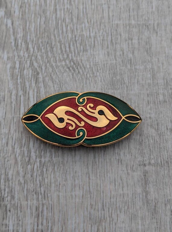 Emerald Green, Ruby Red, and Jet Black Enamel and Gol… - Gem