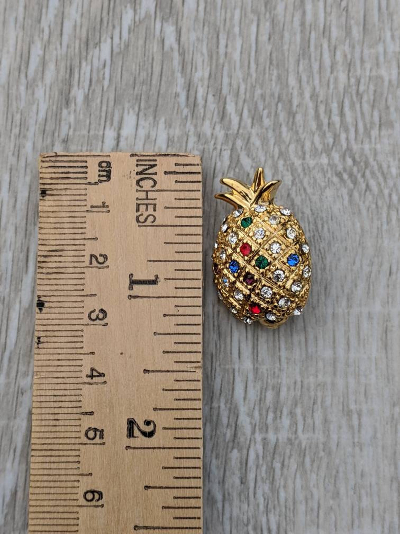 Colorful and Clear Rhinestone and Textured Gold Tone Small - Etsy