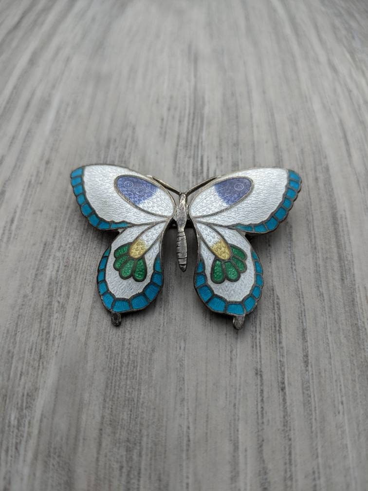 Bright White Blue Green Yellow and Purple Cloisonne Enamel - Etsy