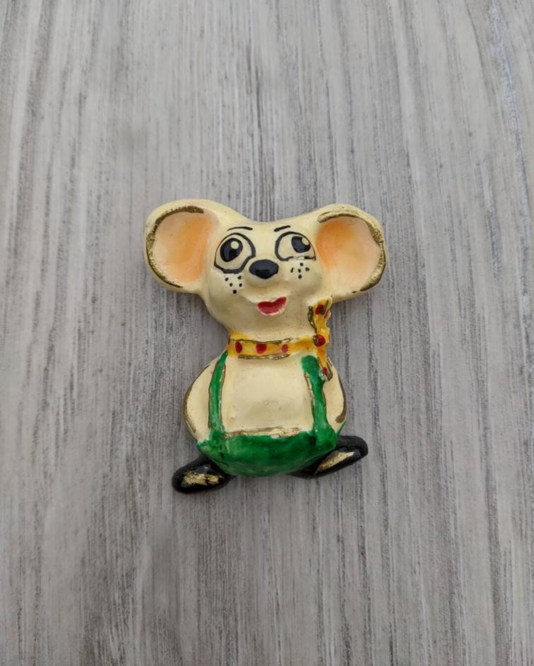 West German Ceramic Mouse Wearing Lederhosen Brooch - Etsy