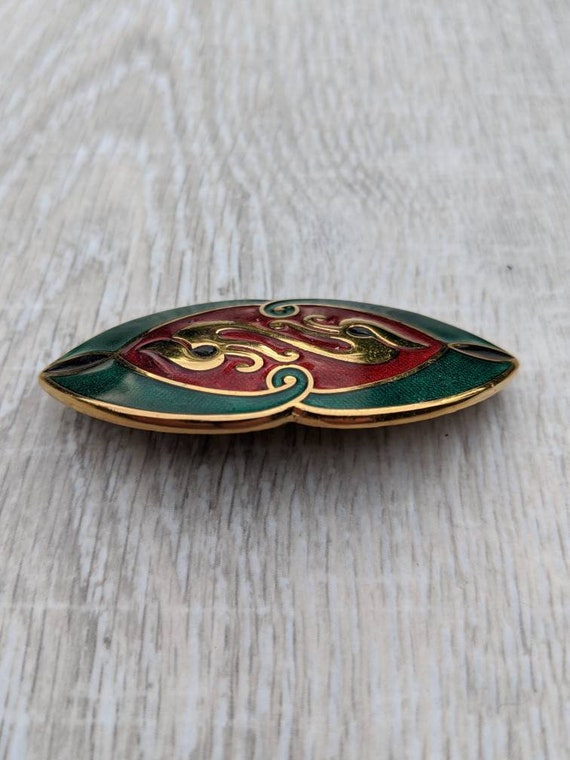 Emerald Green, Ruby Red, and Jet Black Enamel and Gol… - Gem