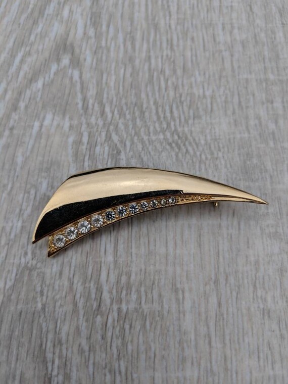 Rounded Gold Tone and Graduated Rhinestone Abstract Arrow - Etsy