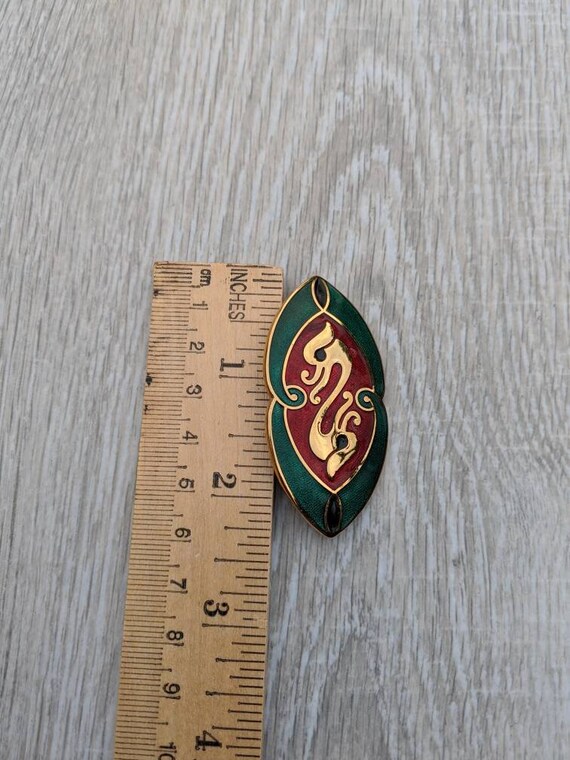 Emerald Green, Ruby Red, and Jet Black Enamel and Gol… - Gem