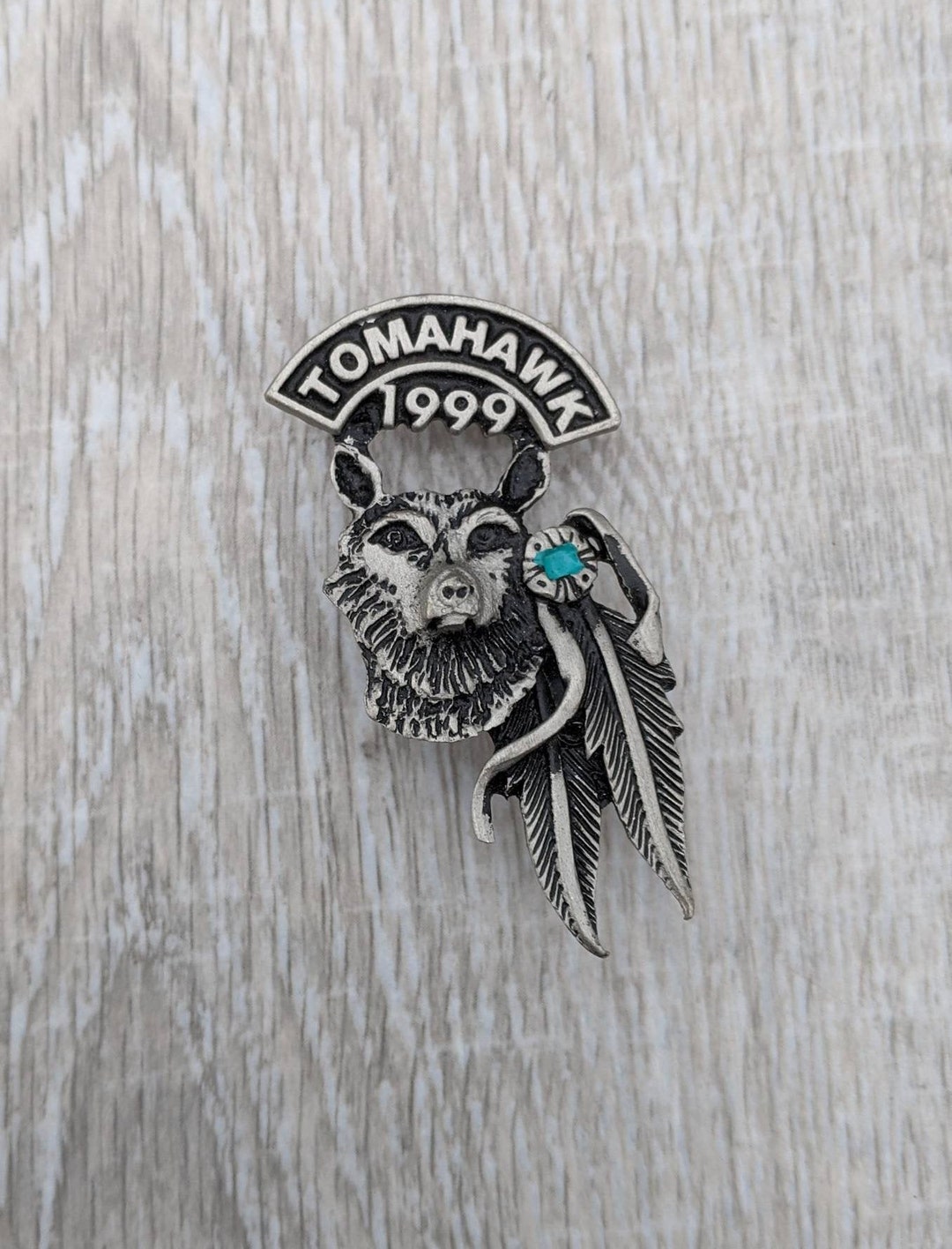 Lady Hawk 1999 Tomahawk Motorcycle Rally and Ride Pewter and Turquoise ...
