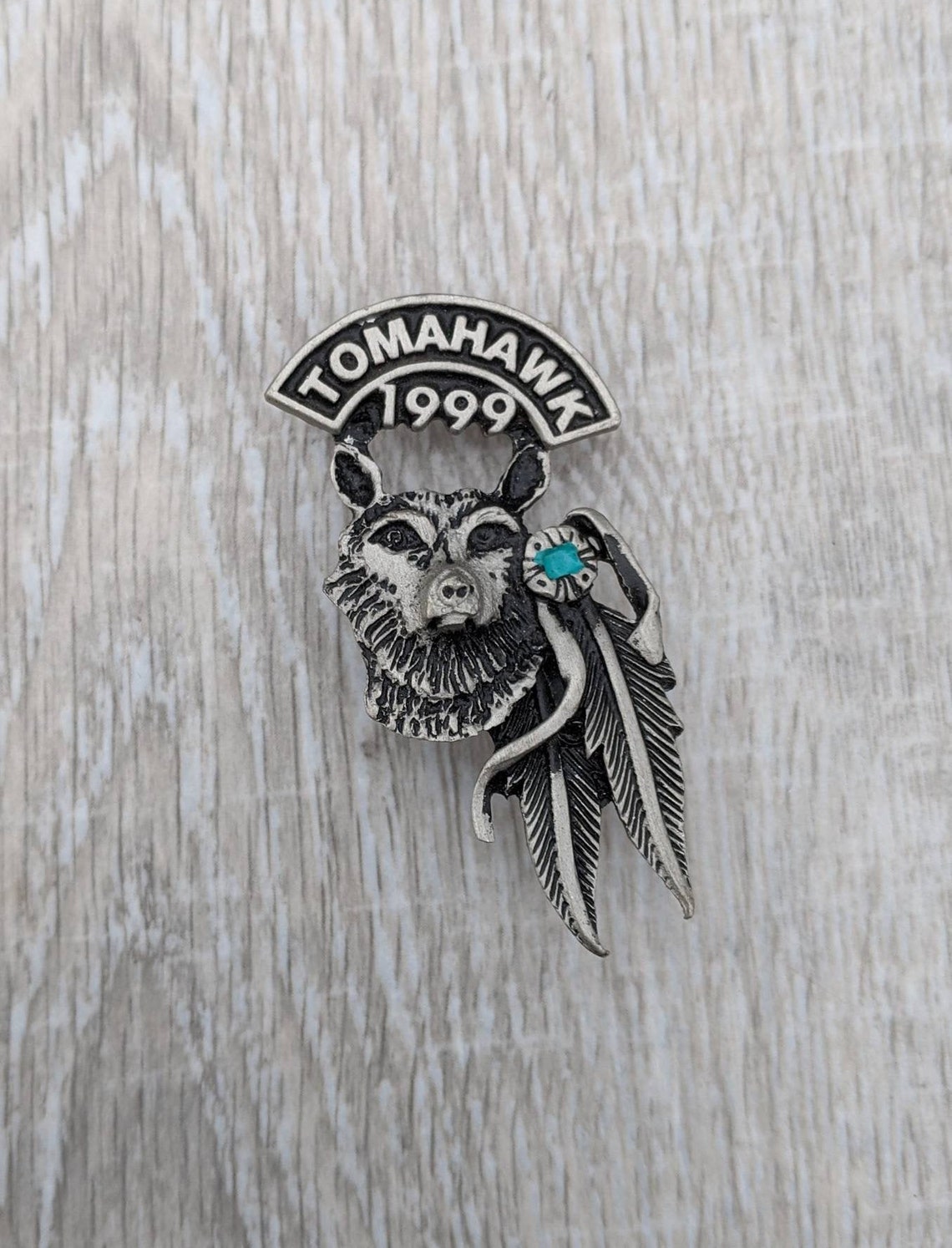 Lady Hawk 1999 Tomahawk Motorcycle Rally and Ride Pewter and Turquoise ...